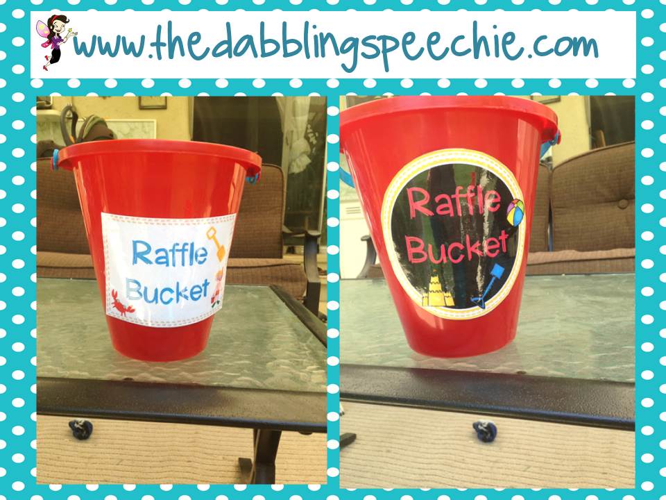 raffle bucket - thedabblingspeechie