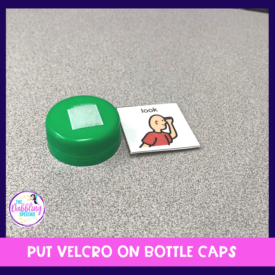 DIY speech therapy materials to make a bottle cap game for articulation ...