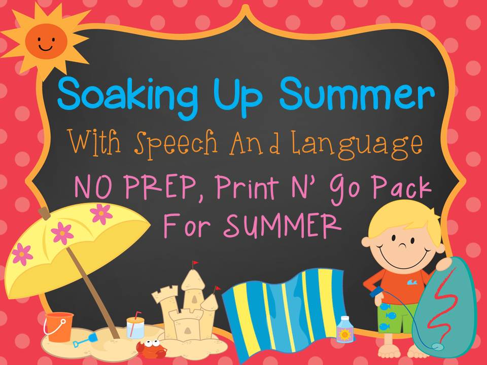 Soak Up Summer Speech & Language No Prep SUMMER pack - thedabblingspeechie