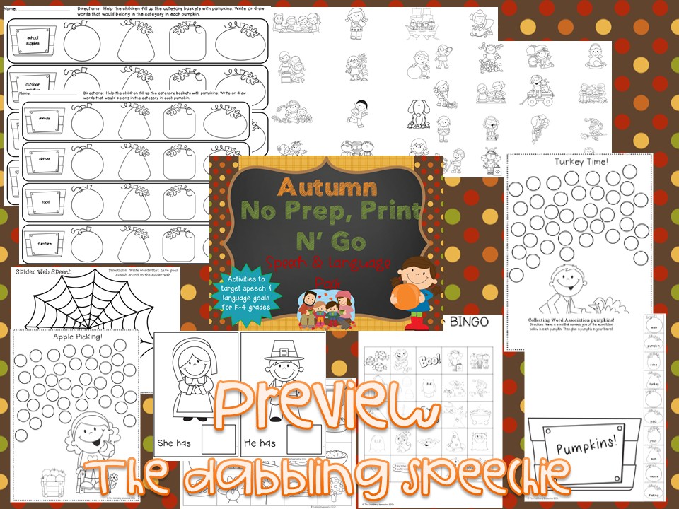 preview autumn pack - thedabblingspeechie