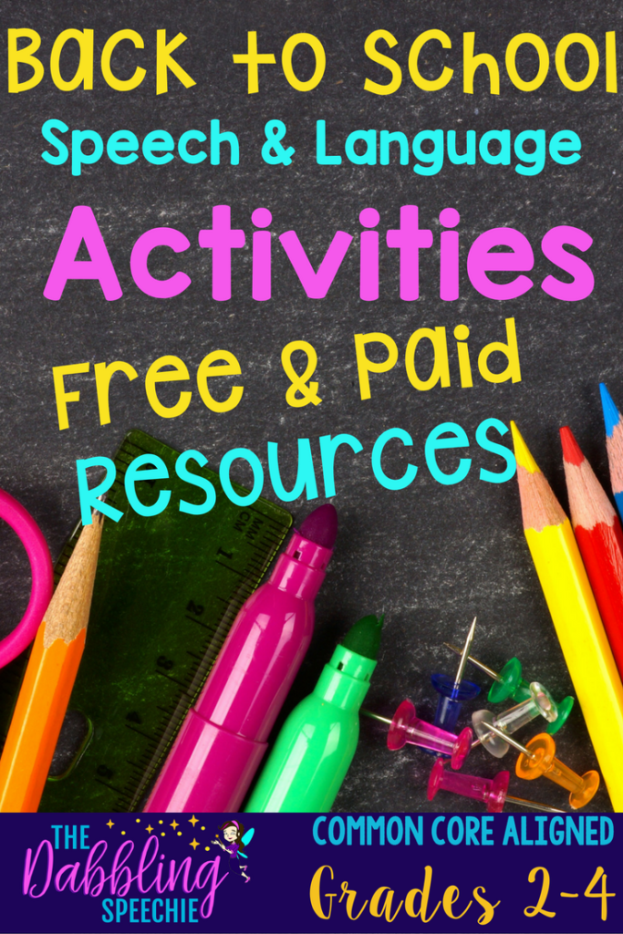 back to school speech and language activities - thedabblingspeechie