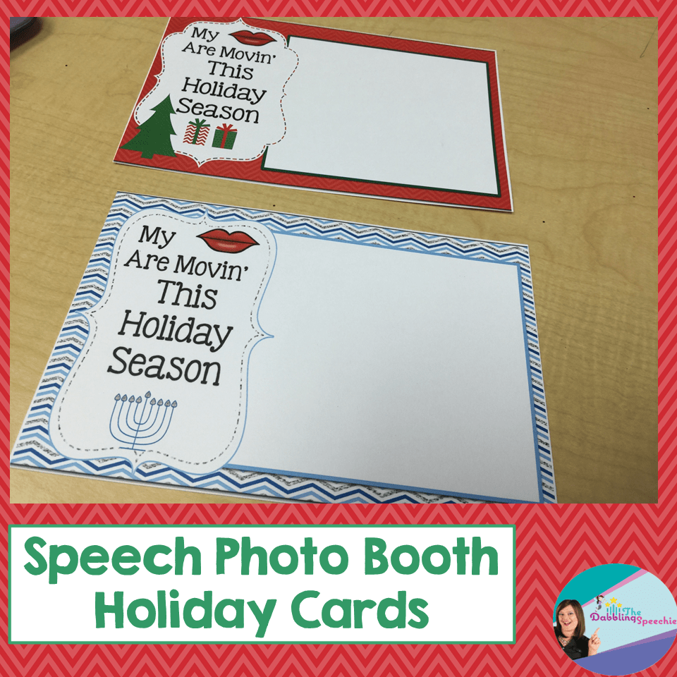 Photo Booth Speech Holiday Cards - thedabblingspeechie