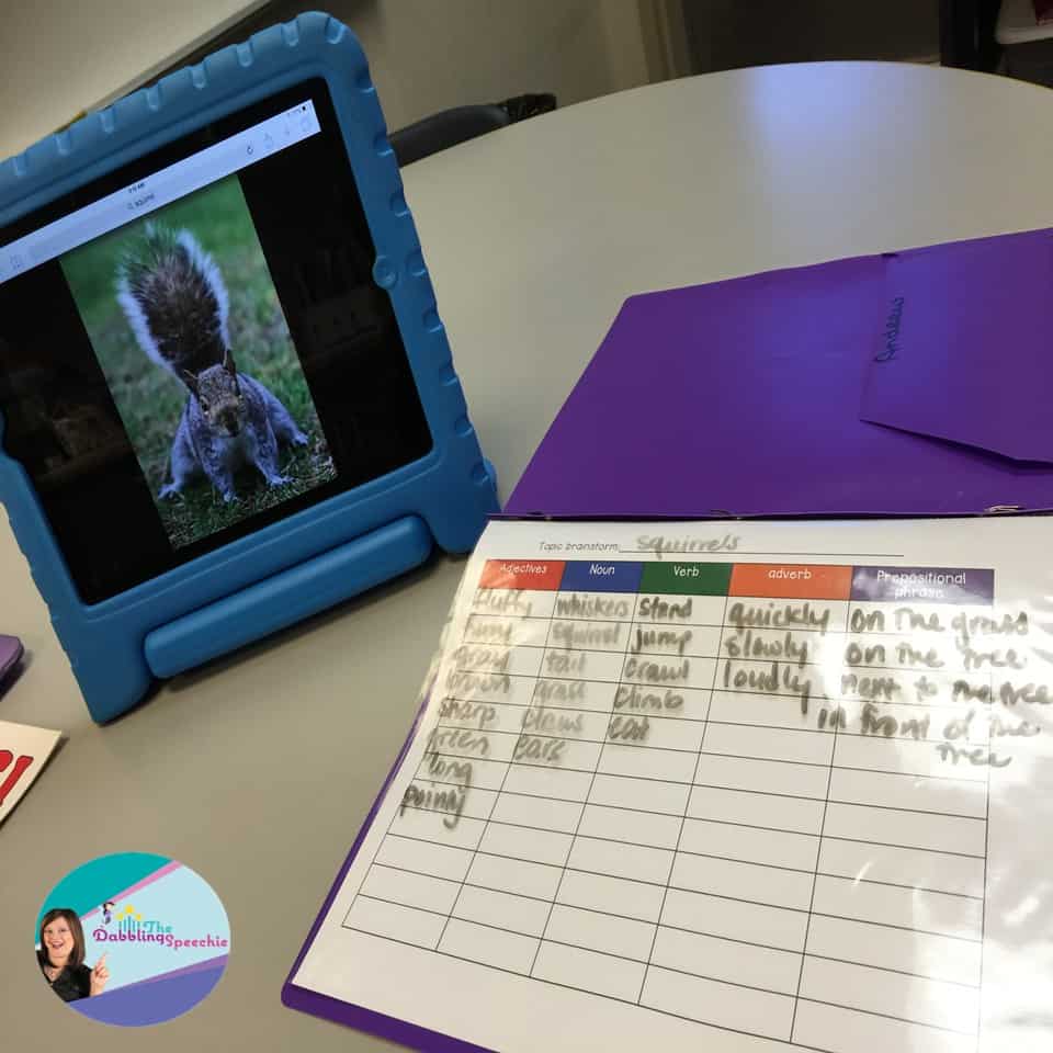 sentence frame template - thedabblingspeechie