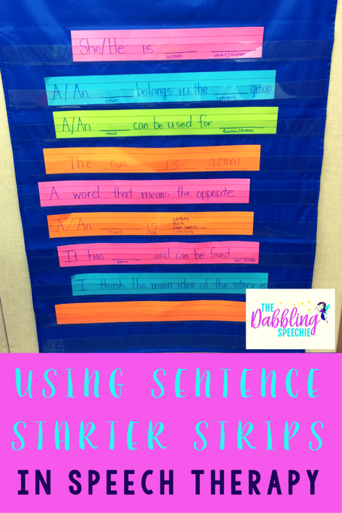 visual sentence starter strips - thedabblingspeechie