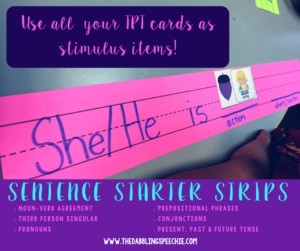 visual sentence starter strips speech therapy - thedabblingspeechie