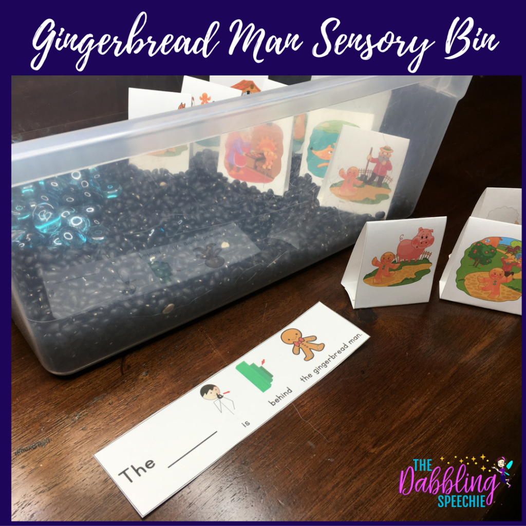 Gingerbread Man Sensory Bin - thedabblingspeechie