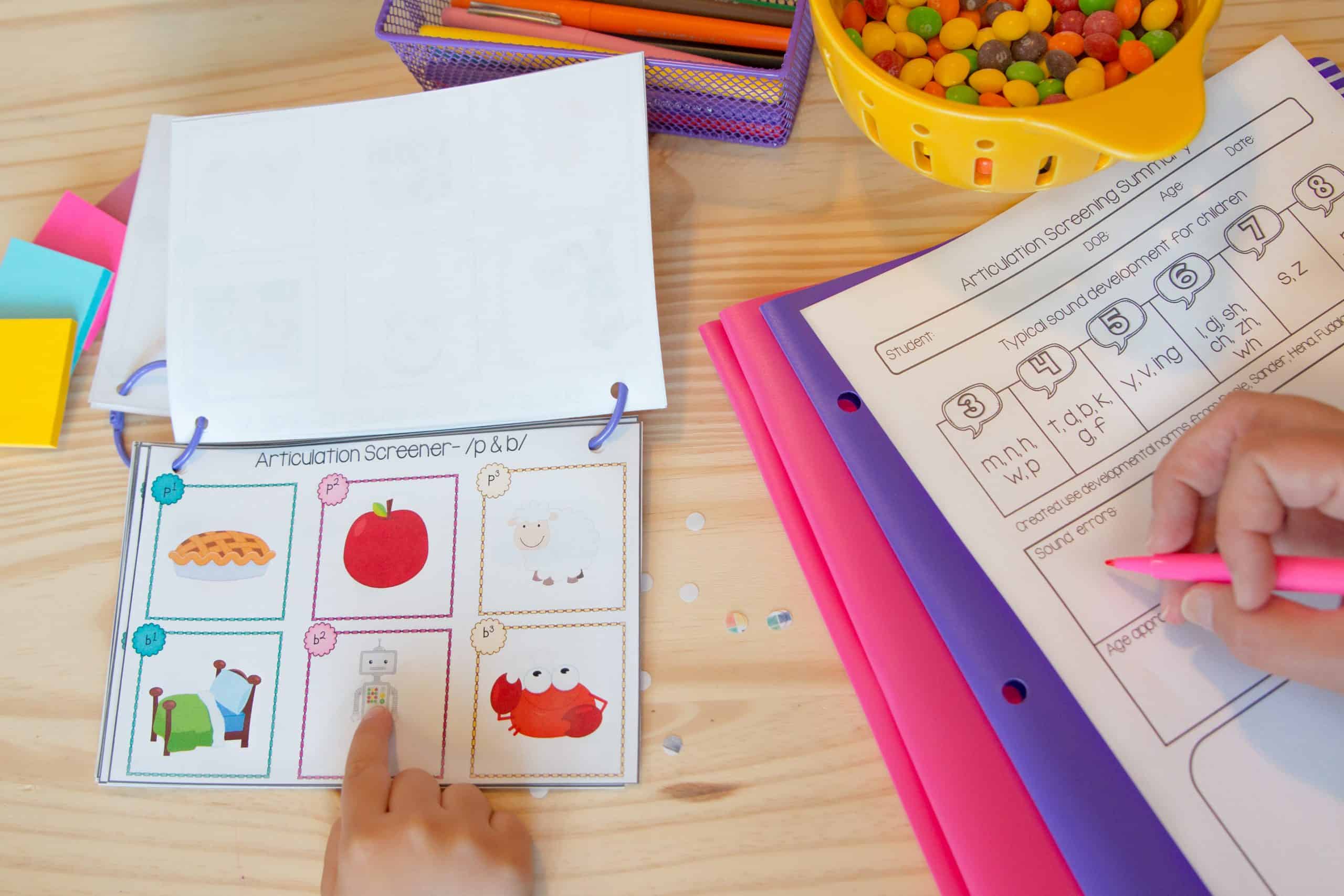 articulation screener flipbook #4 - thedabblingspeechie