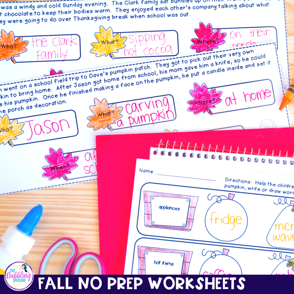 Engaging Fall Themed Speech And Language Activities - thedabblingspeechie