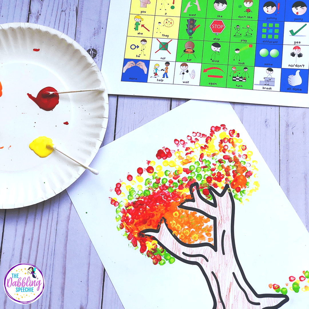 Fall Q-tip paint craft is a great craft to use for Fall speech and ...