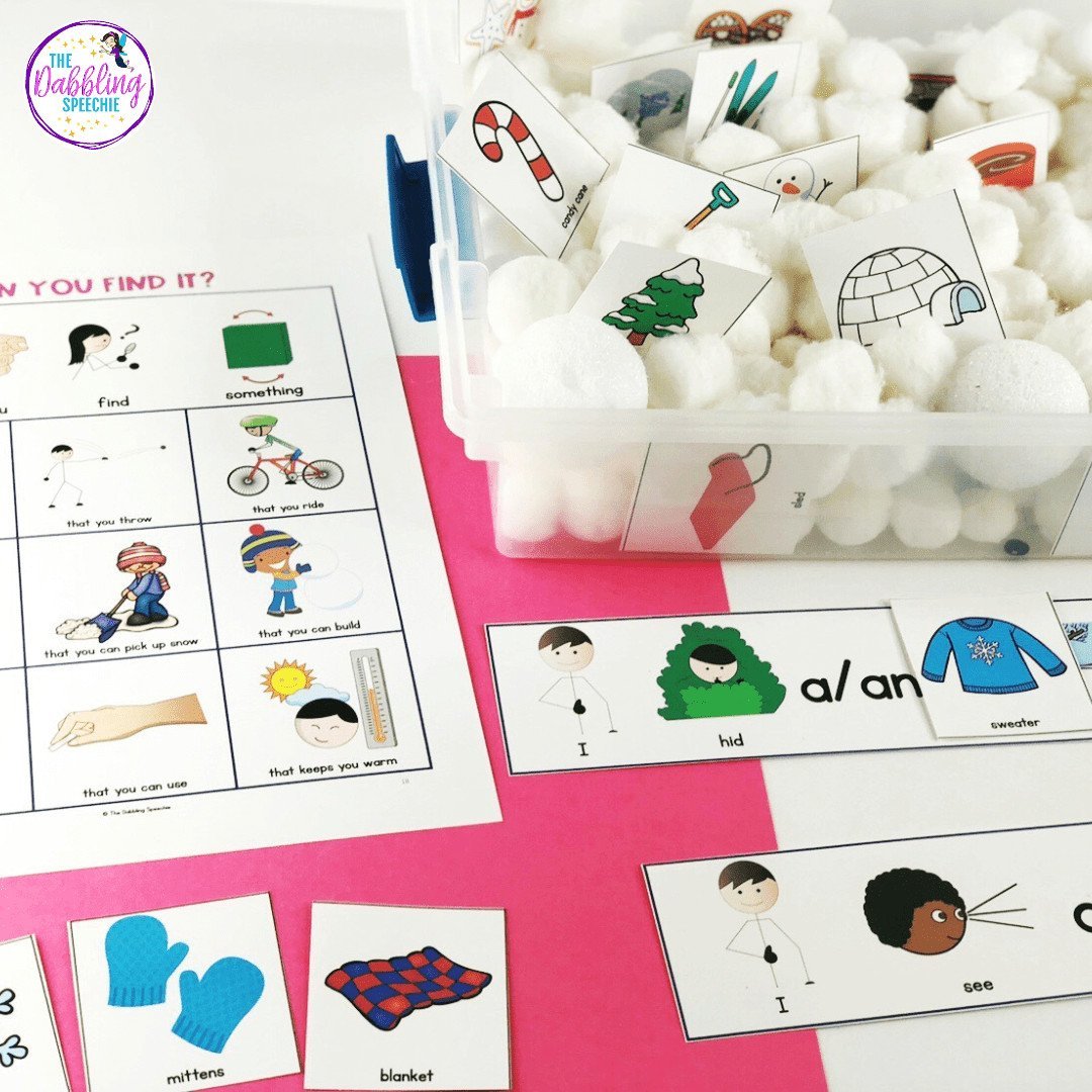 Easy Winter Sensory Bin Ideas for SLPs - thedabblingspeechie