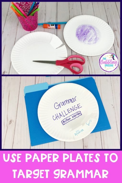 Use Paper Plates to Target Grammar - EBP aligned! - thedabblingspeechie