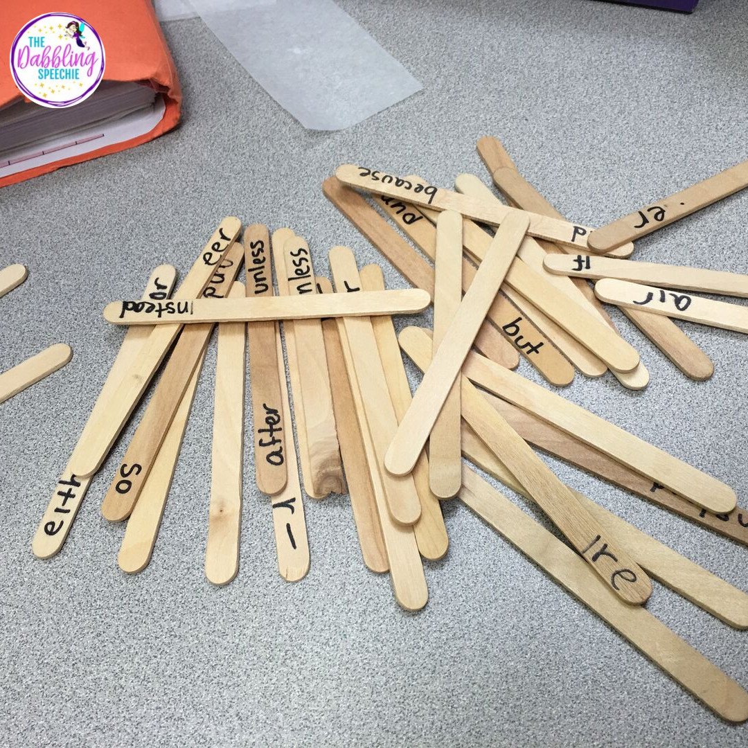Using Popsicle Sticks in Speech Therapy - thedabblingspeechie