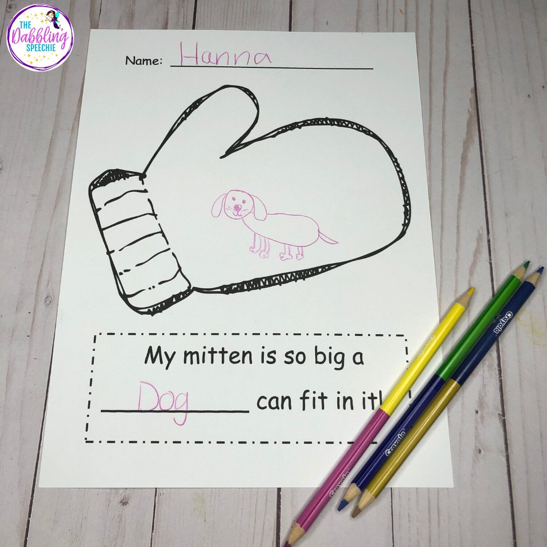 Activities for The Mitten for Speech Therapy - thedabblingspeechie