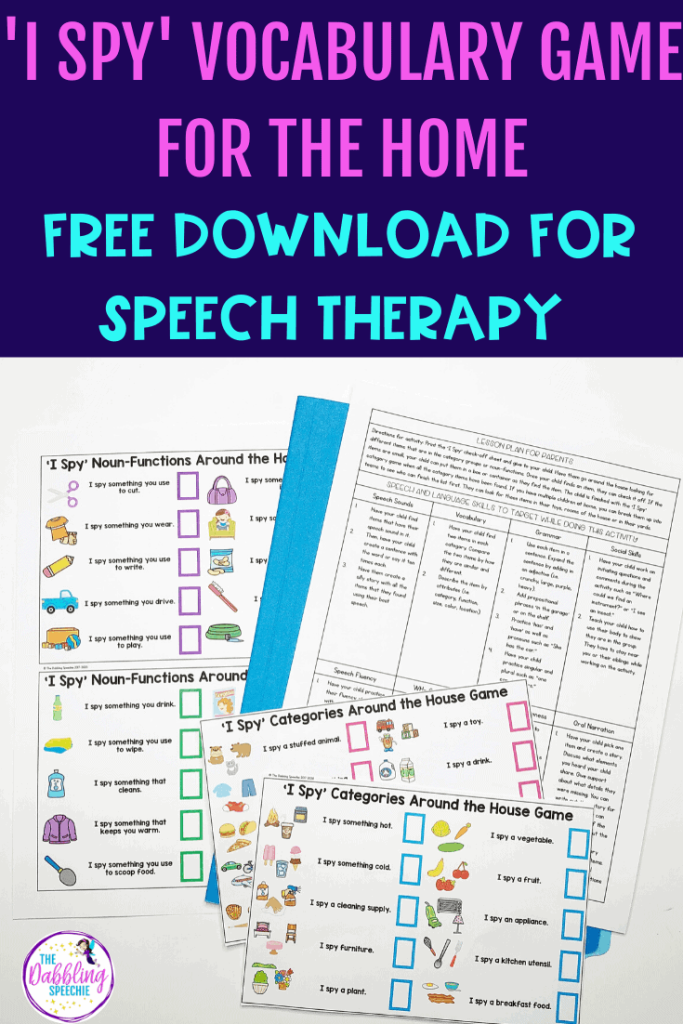 FREE 'I Spy' Language Game for Parents - thedabblingspeechie