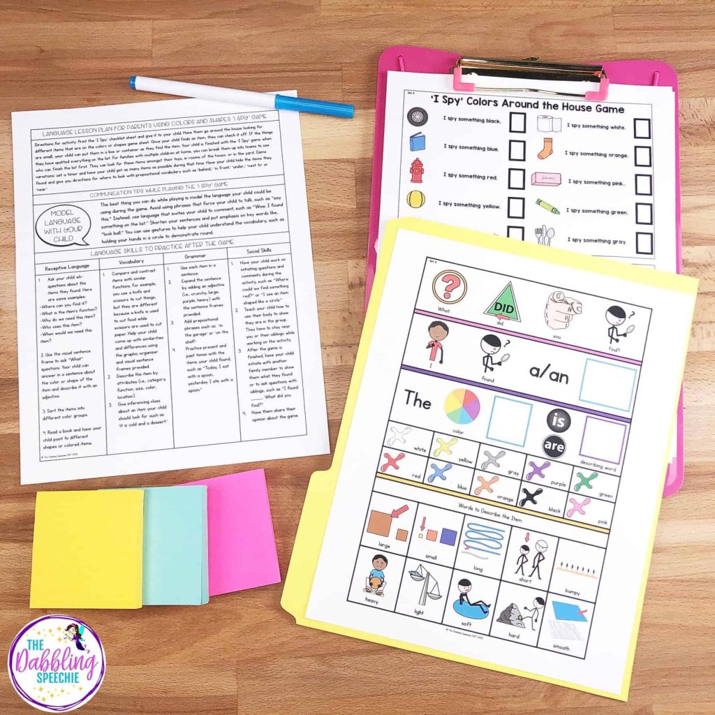 FREE 'I Spy' Language Game for Parents - thedabblingspeechie