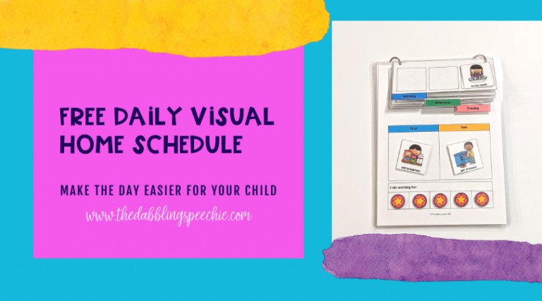 Free Daily Home Visual Schedule - thedabblingspeechie