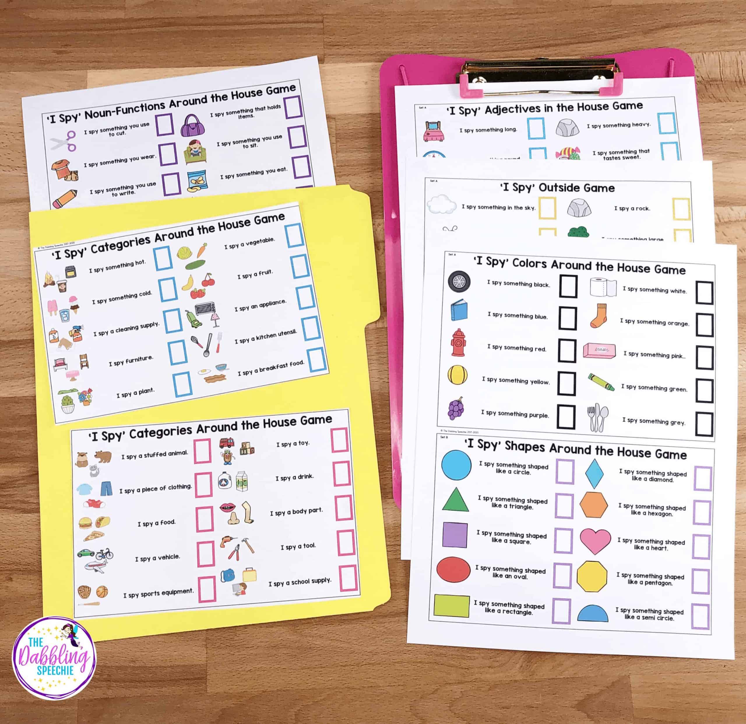 FREE 'I Spy' Language Game for Parents - thedabblingspeechie