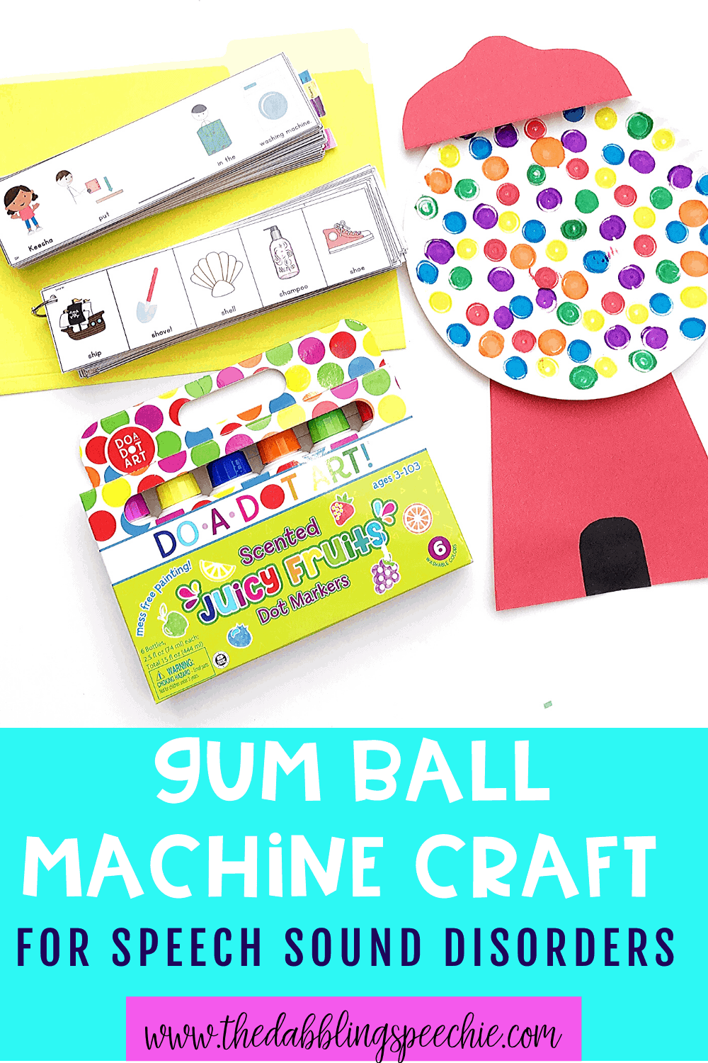Paper Plate Gumball Craft for Speech Sound Disorders - thedabblingspeechie