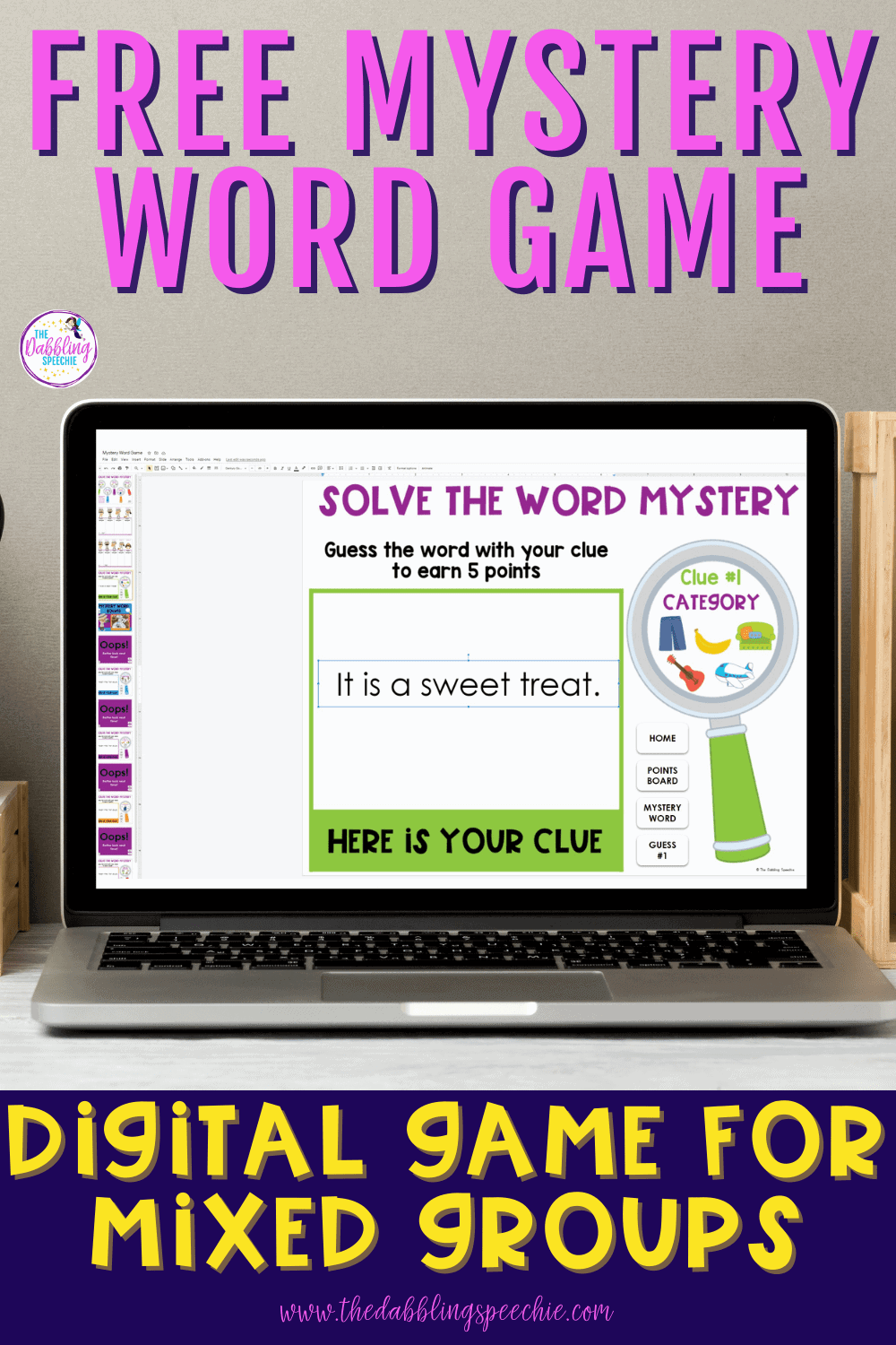 FREE Mystery Word Speech Therapy Language Game - thedabblingspeechie