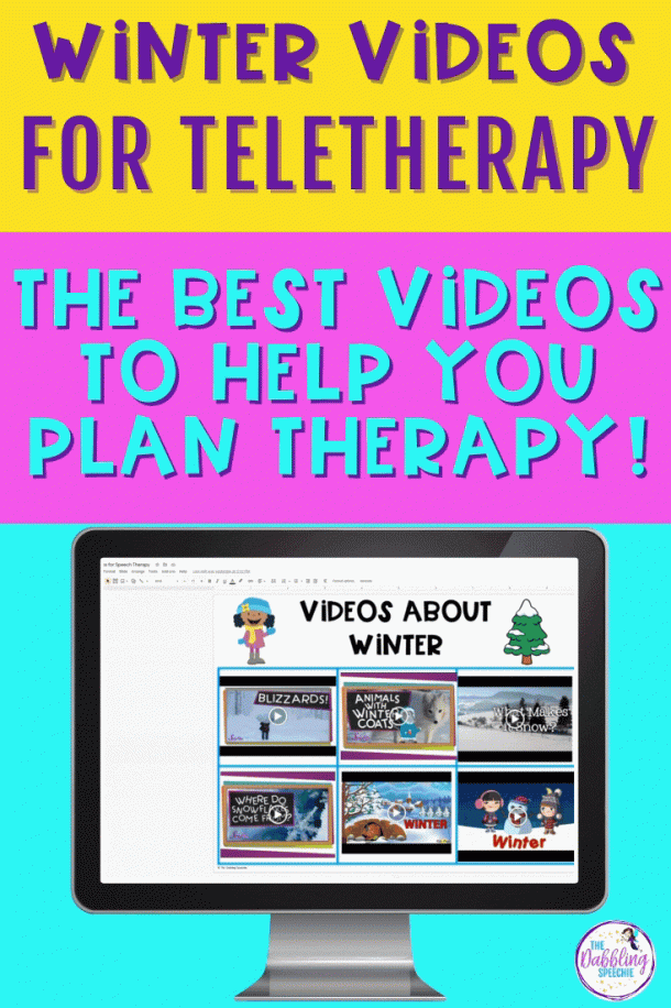 Best Winter Videos to Use in Teletherapy - thedabblingspeechie