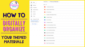 Digital Speech Therapy Organization for Themes - thedabblingspeechie