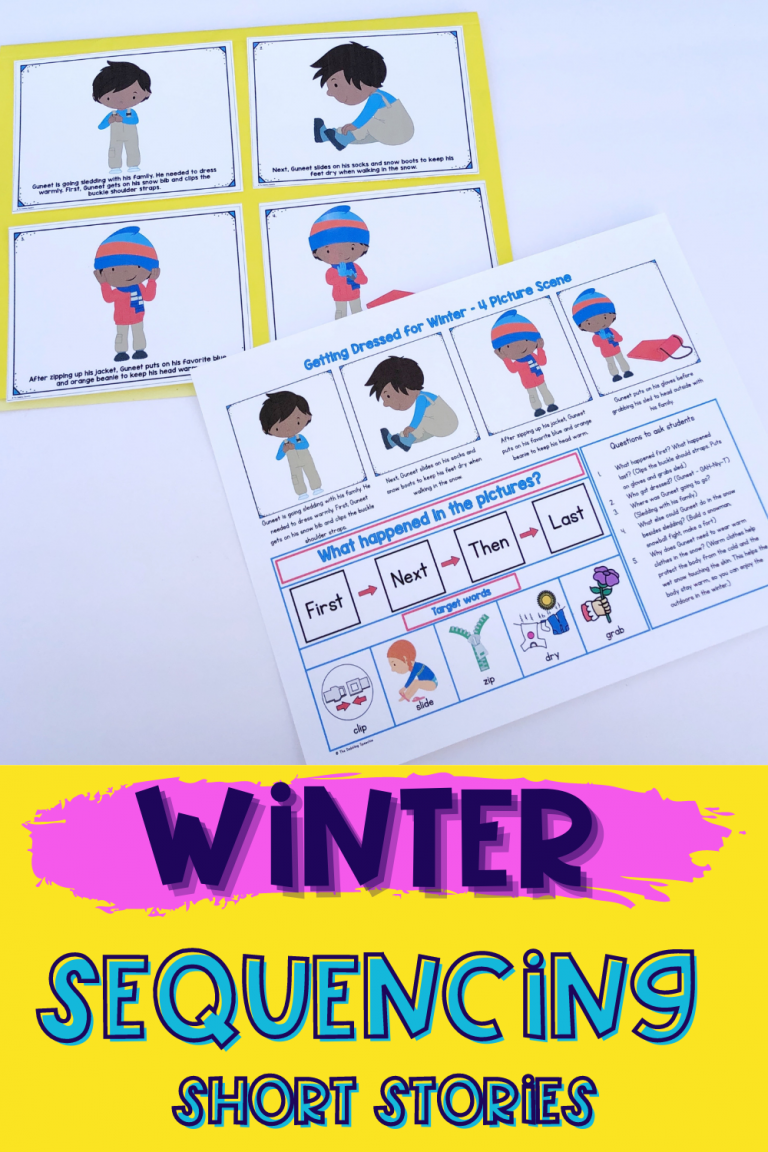 Winter Sequencing Short Stories for Speech Therapy! - thedabblingspeechie