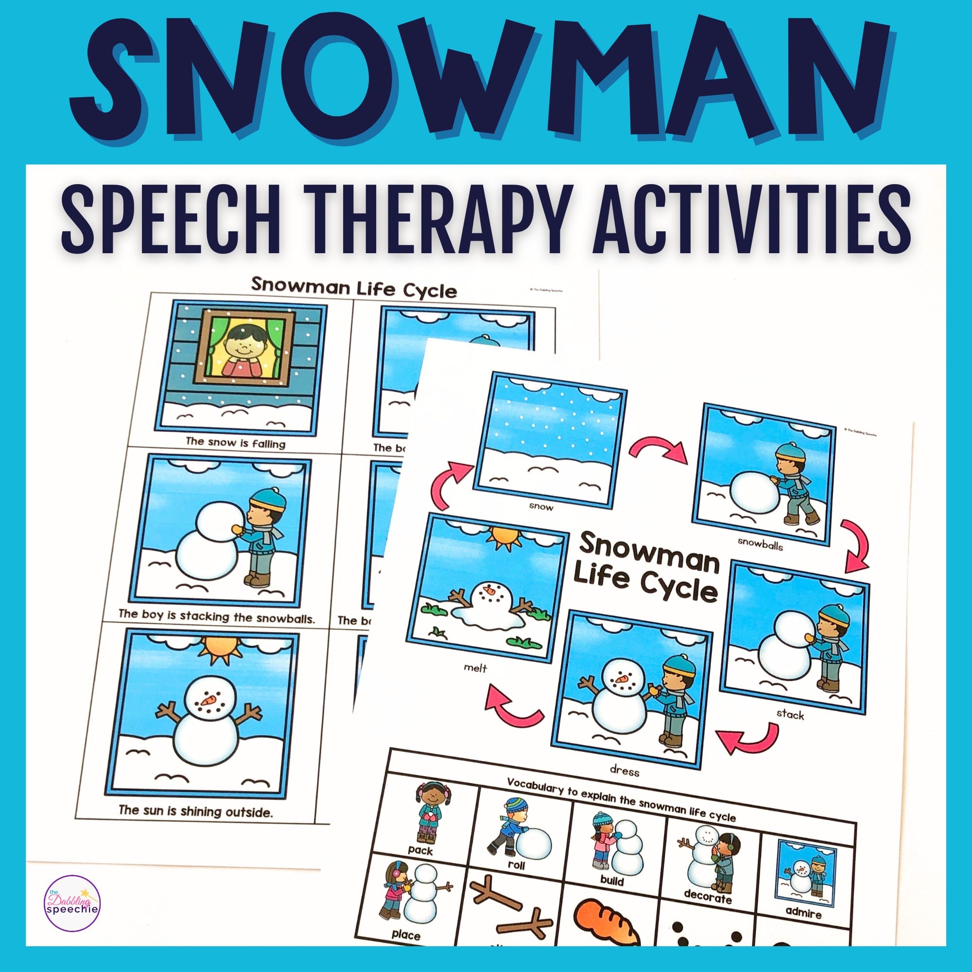Epic Snowman Speech Therapy Activities for Preschool–2nd Grade (Easy ...