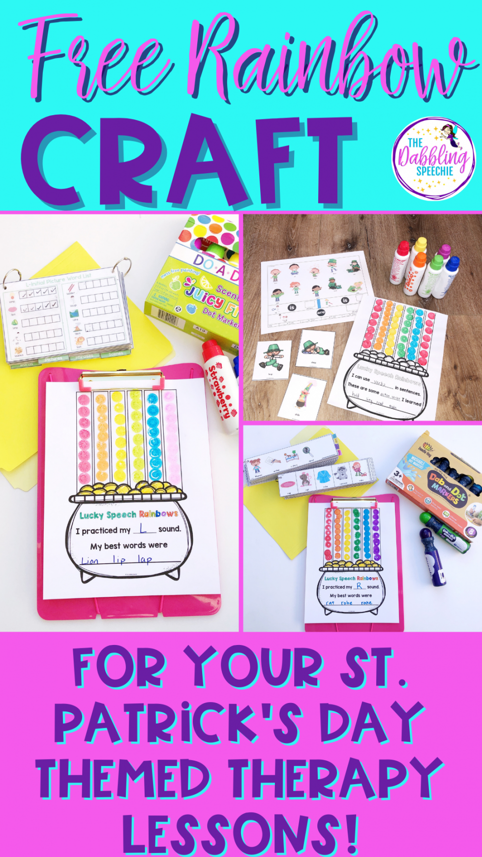 3 Easy & Versatile Rainbow Speech Therapy Crafts for St. Patrick's Day ...