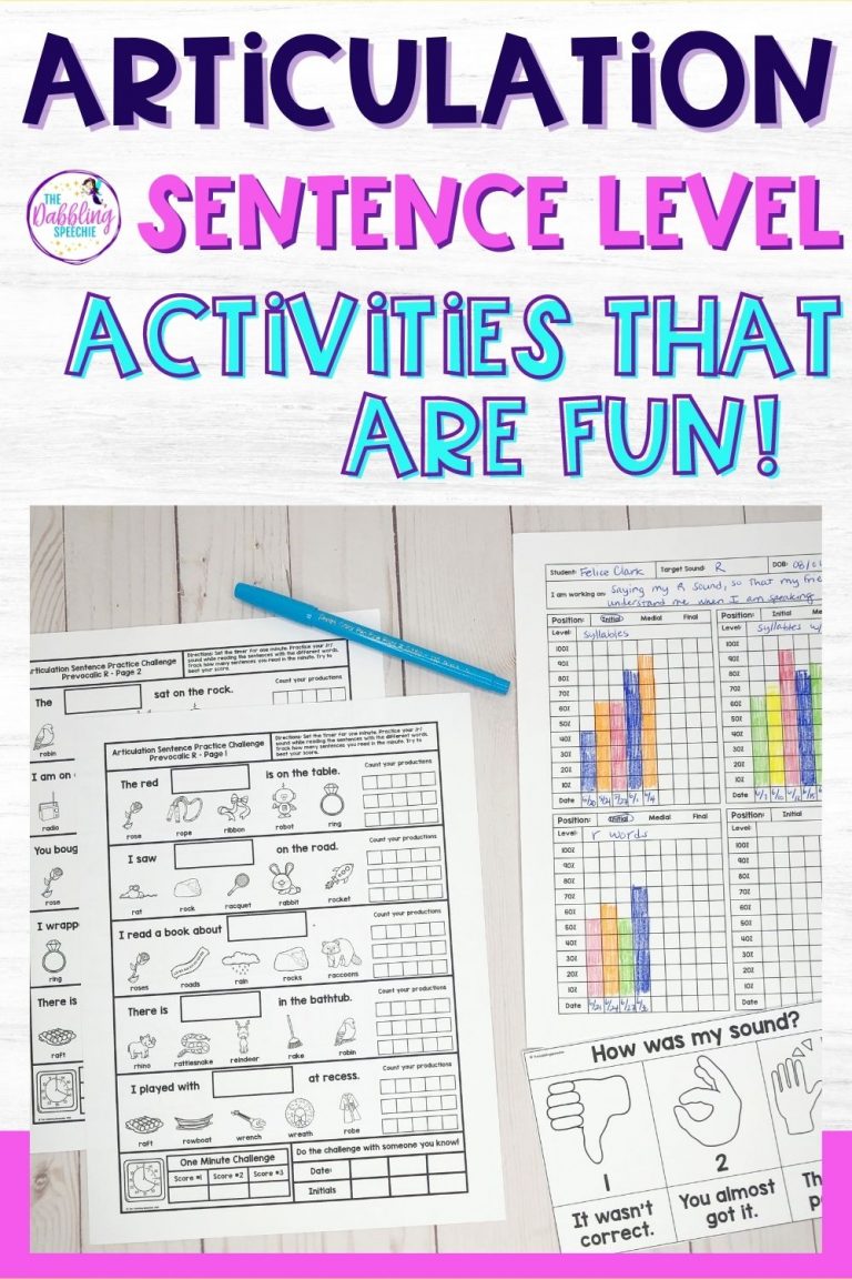 10+ Articulation Sentence Level Activities That Are FUN & Always Get ...