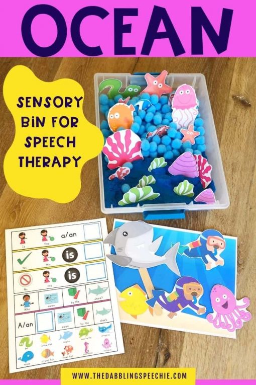 Make an Ocean Sensory Bin for Speech Therapy - thedabblingspeechie