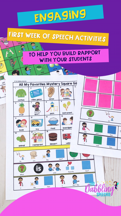 First Week of Speech Therapy Ideas - thedabblingspeechie