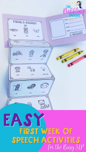 First Week of Speech Therapy Ideas - thedabblingspeechie