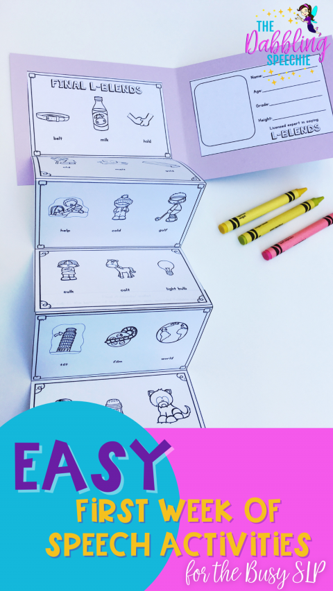 First Week of Speech Therapy Ideas - thedabblingspeechie