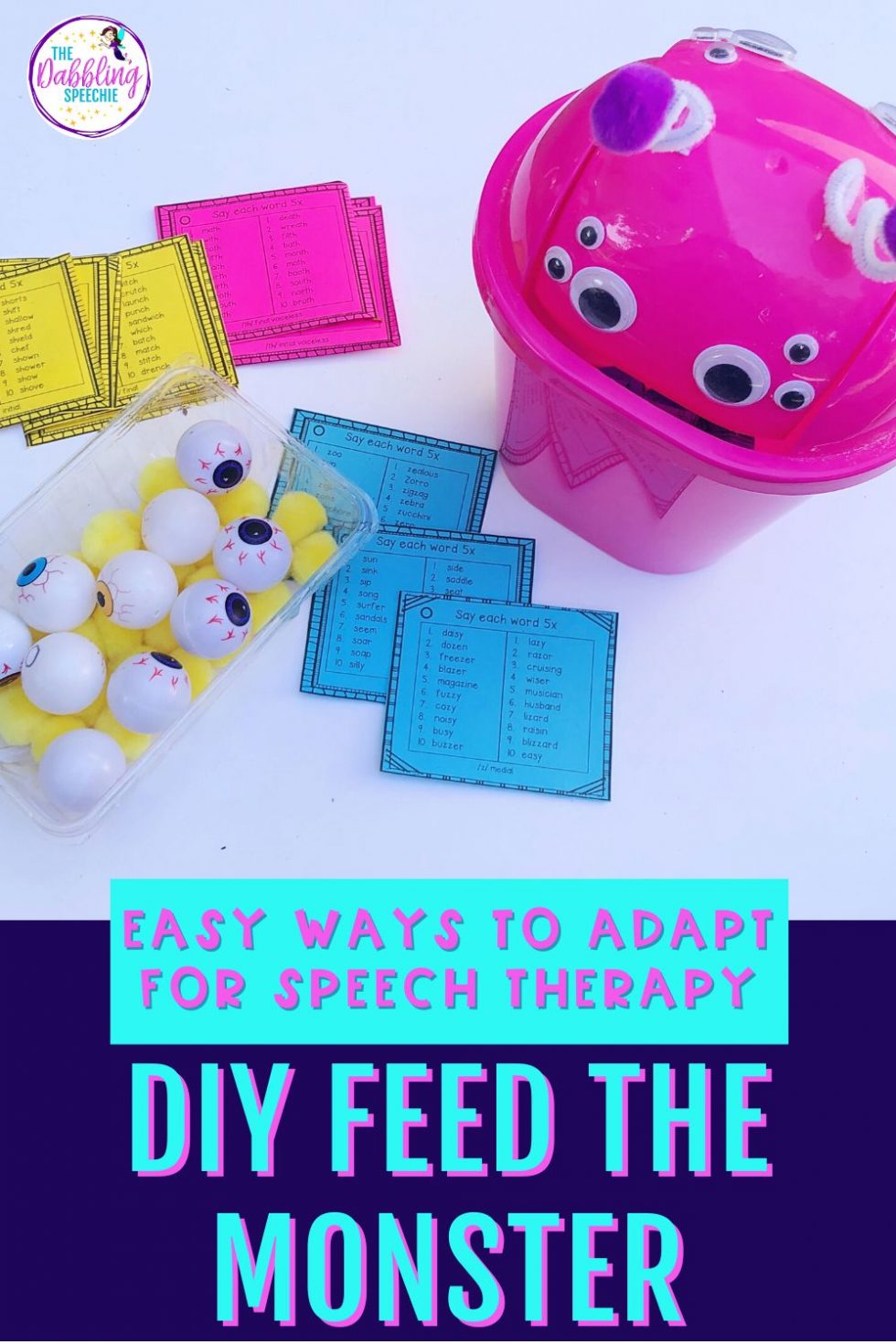 Feed the Monster Prop for Speech Therapy - thedabblingspeechie