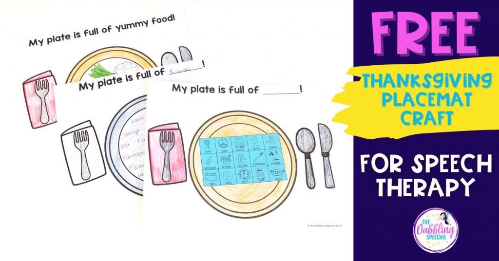 Thanksgiving Craft for Speech Therapy With Free Printable ...