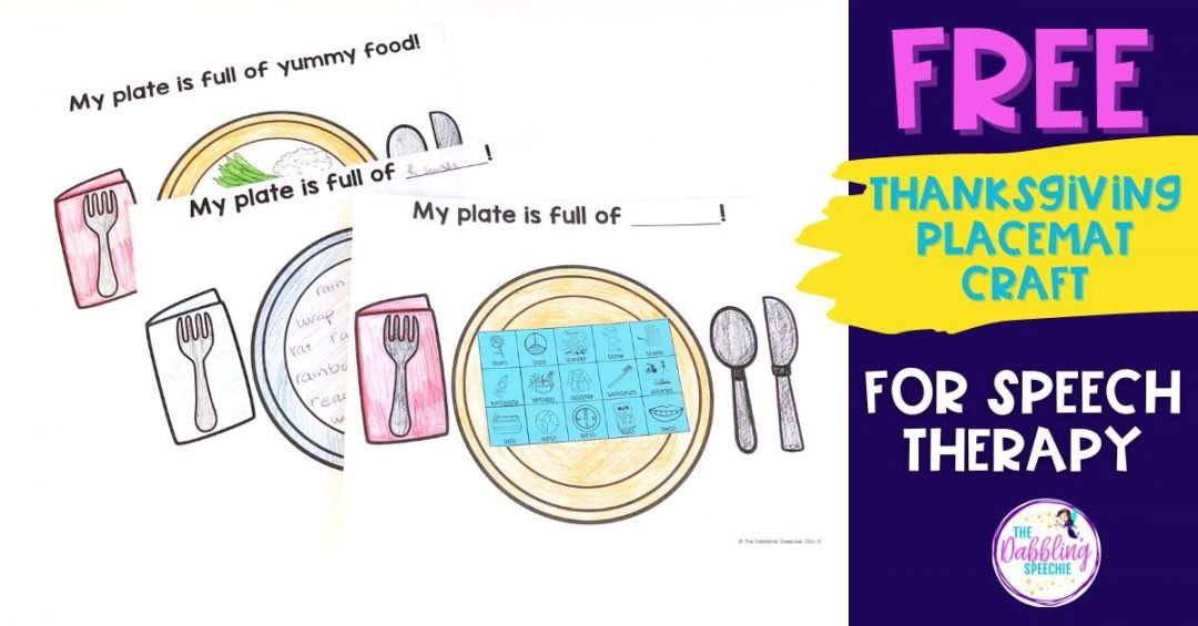 Thanksgiving Craft for Speech Therapy With Free Printable ...