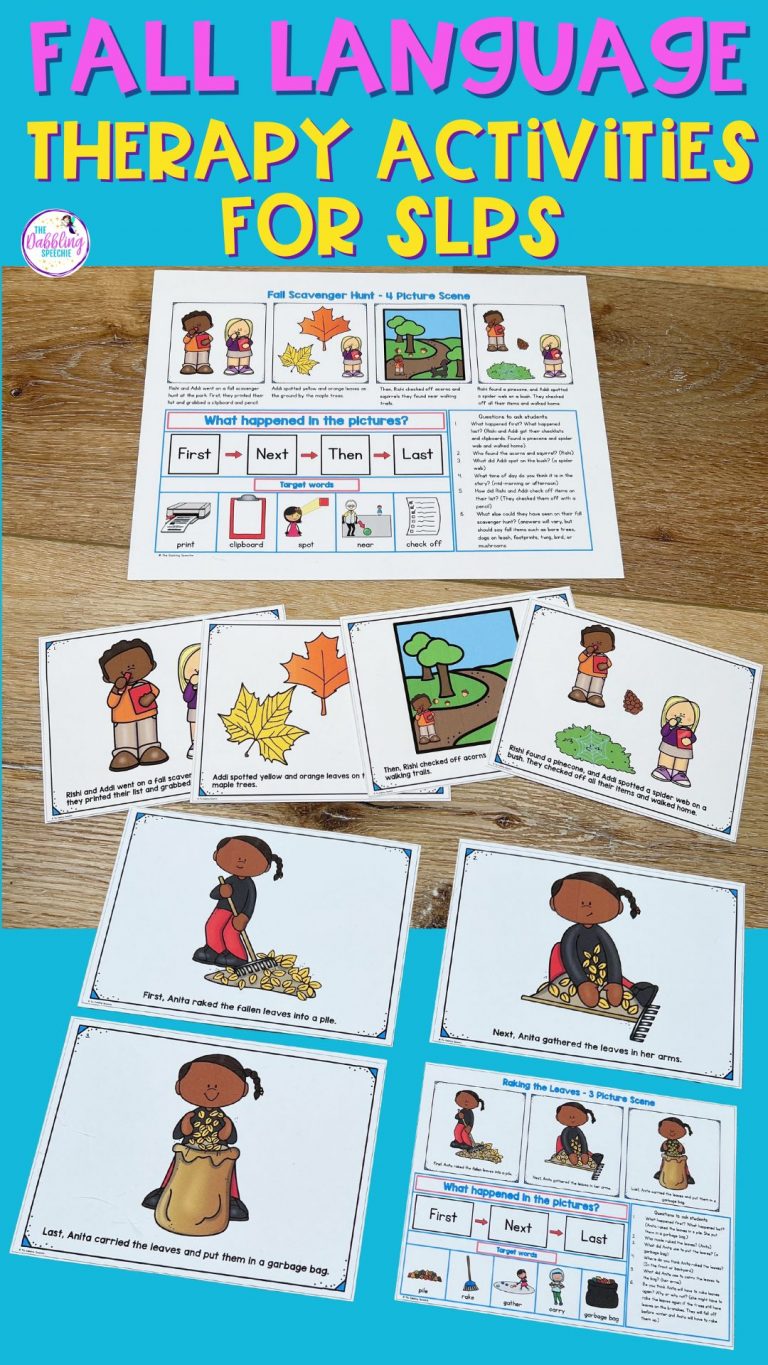 5 Fall Language Therapy Activities for SLPs - thedabblingspeechie