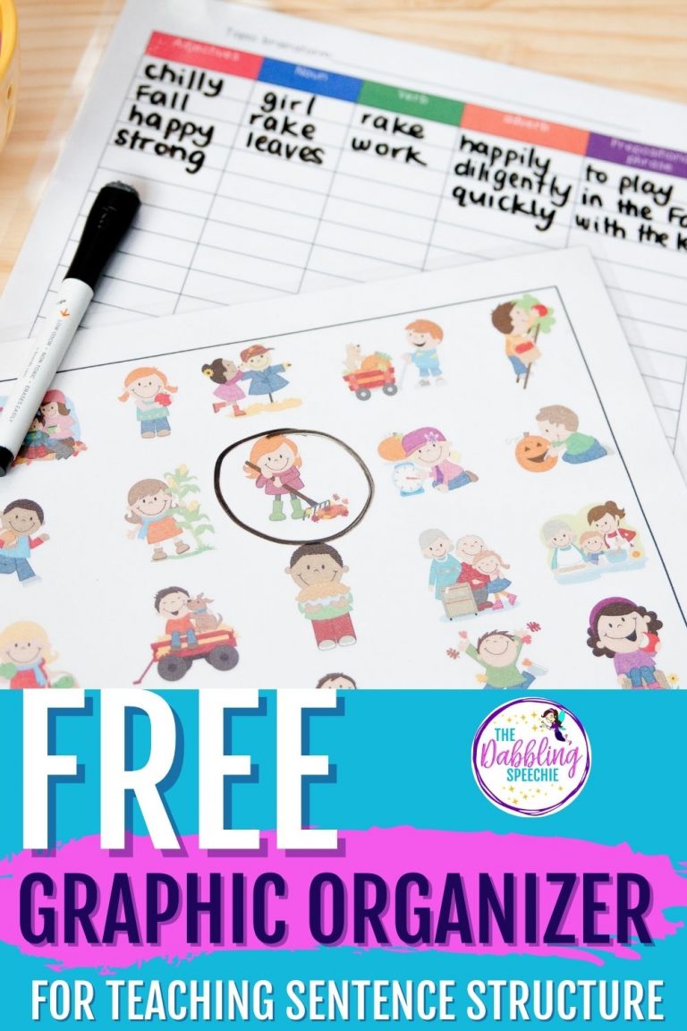 Graphic Organizer for Sentence Structure - thedabblingspeechie