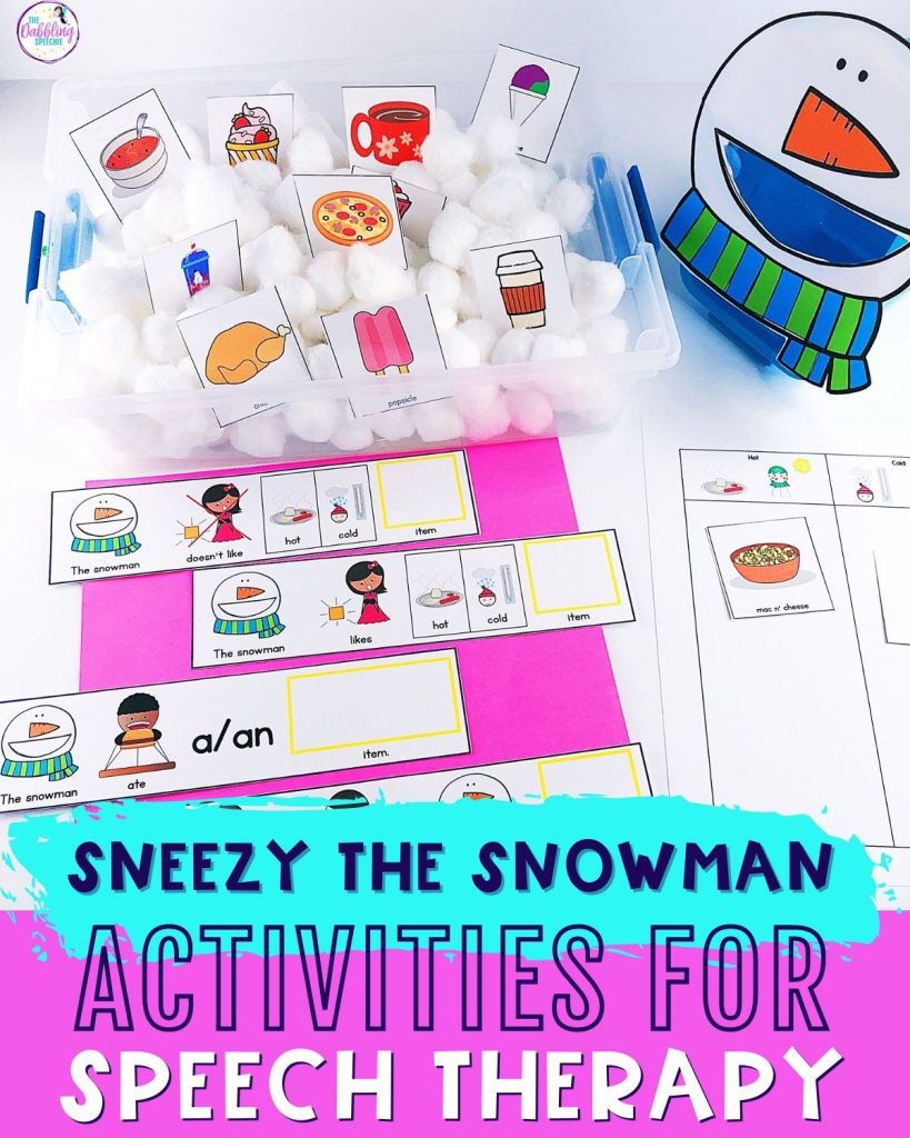 Best Sneezy the Snowman Activities for Speech Therapy - thedabblingspeechie