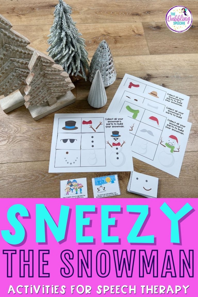 Best Sneezy the Snowman Activities for Speech Therapy - thedabblingspeechie