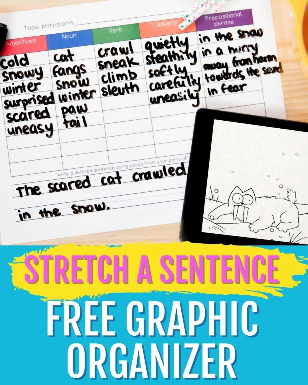 Graphic Organizer for Sentence Structure - thedabblingspeechie