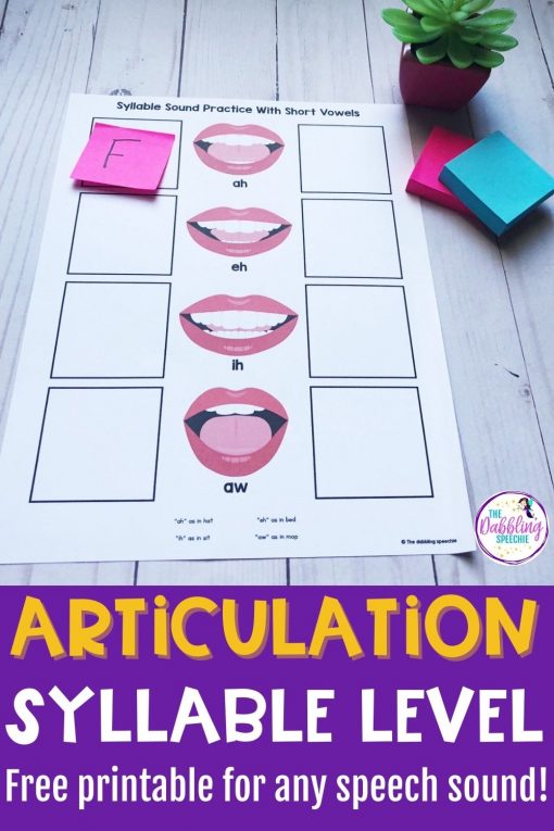 Syllable Level Articulation Visual Cue Sheet - thedabblingspeechie