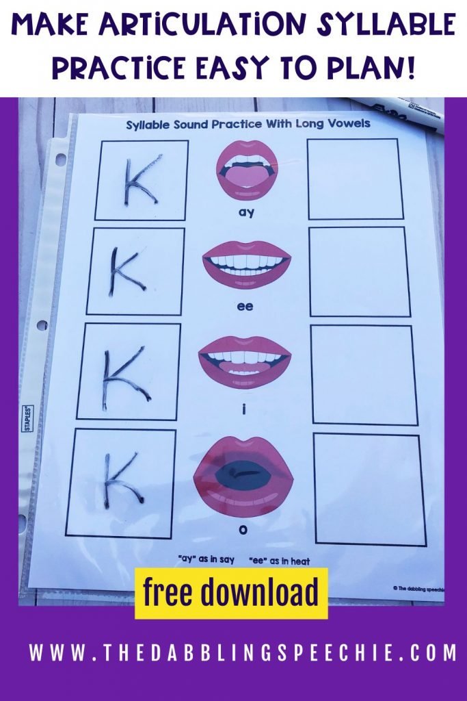 Syllable Level Articulation Visual Cue Sheet - thedabblingspeechie