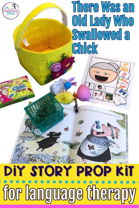 Old Lady Who Swallowed a Chick DIY Storytelling Kit - thedabblingspeechie