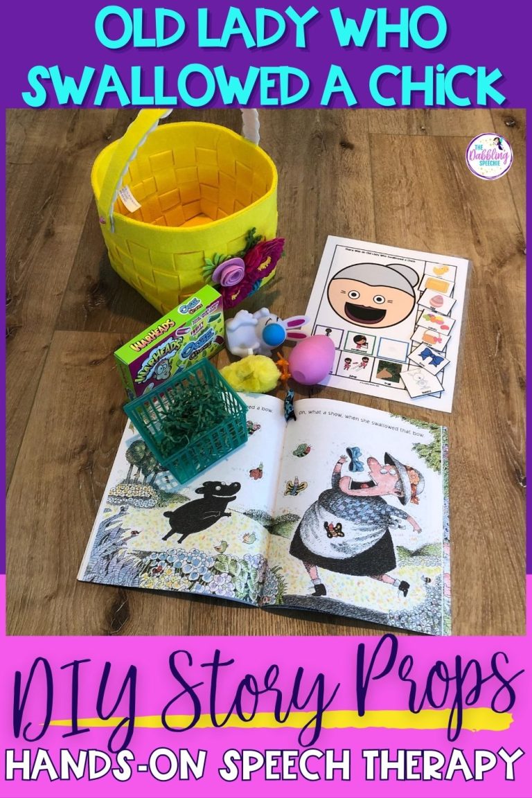 Old Lady Who Swallowed a Chick DIY Storytelling Kit - thedabblingspeechie