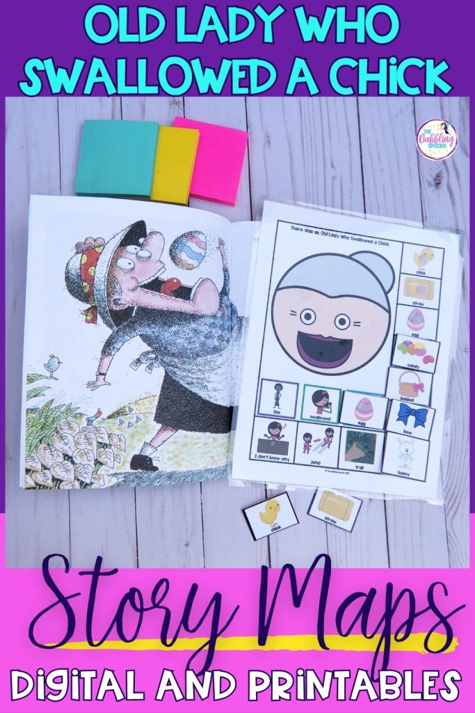 Old Lady Who Swallowed a Chick DIY Storytelling Kit - thedabblingspeechie
