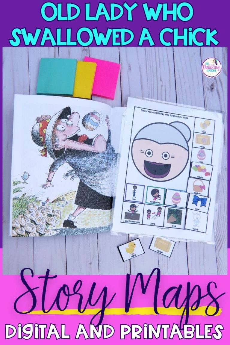 Old Lady Who Swallowed a Chick DIY Storytelling Kit - thedabblingspeechie