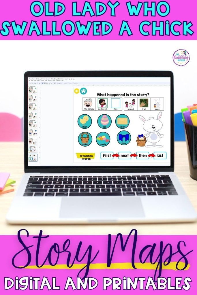 Old Lady Who Swallowed a Chick DIY Storytelling Kit - thedabblingspeechie