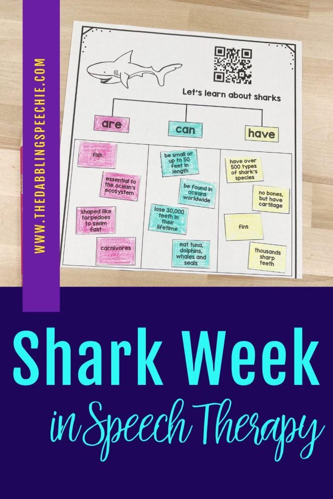 Shark Week Speech Therapy Lesson Plan for Upper Elementary ...