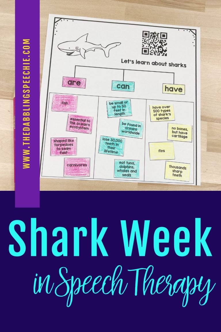 Shark Week Speech Therapy Lesson Plan for Upper Elementary ...